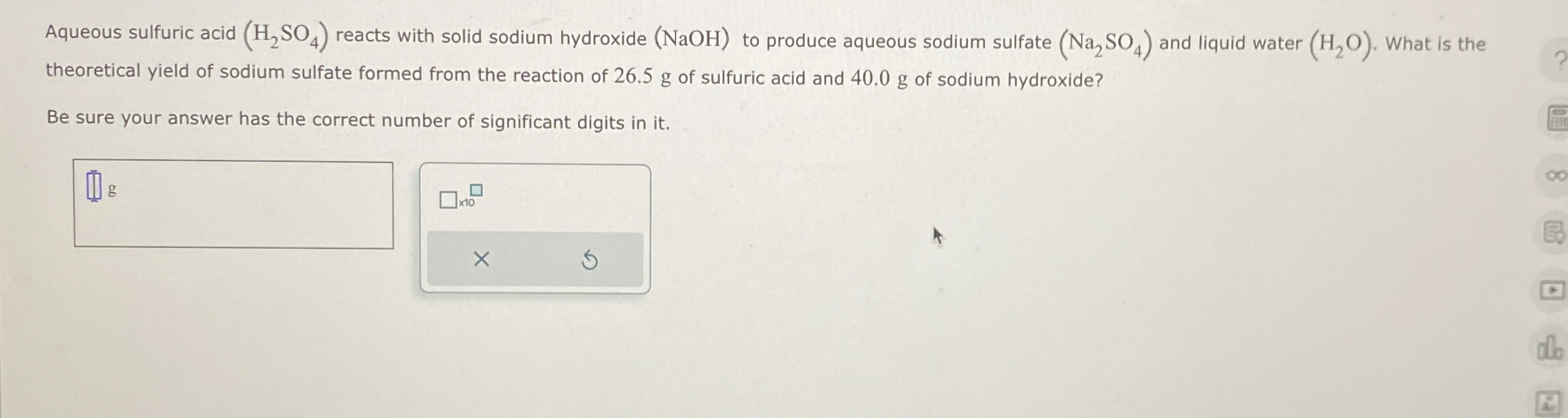 Solved Aqueous sulfuric acid (H2SO4) ﻿reacts with solid | Chegg.com