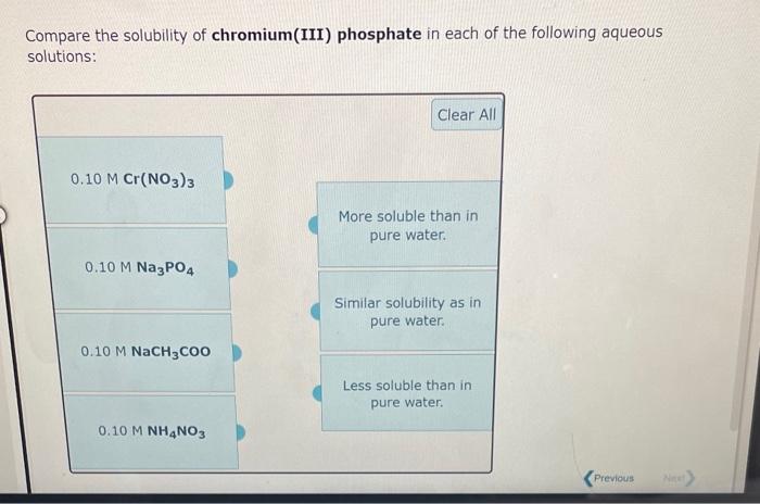 Solved Compare the solubility of chromium(III) phosphate in | Chegg.com