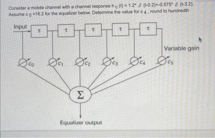 Consider a mobile channel with a channel response | Chegg.com