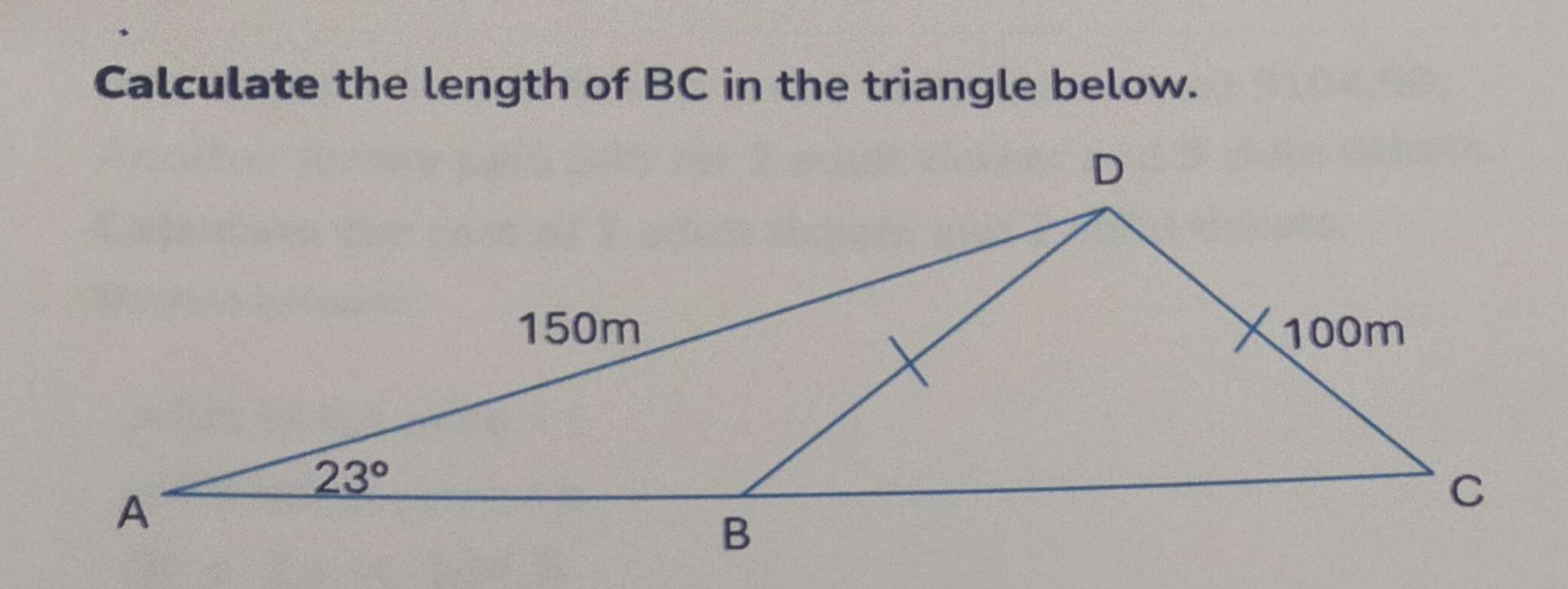 Calculate the length of BC ﻿in the triangle below. | Chegg.com