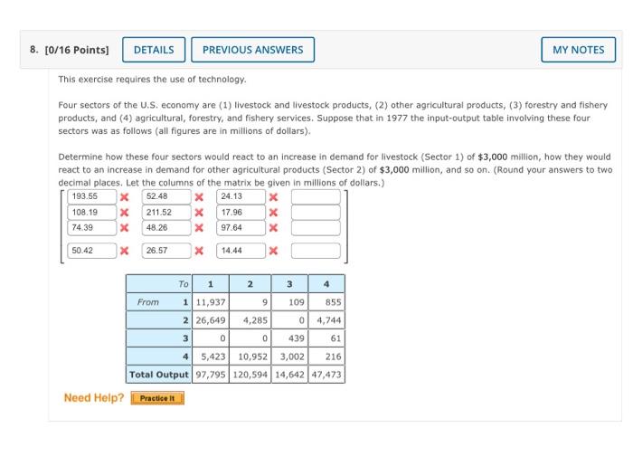 Solved This exercise requires the use of technology. Four | Chegg.com