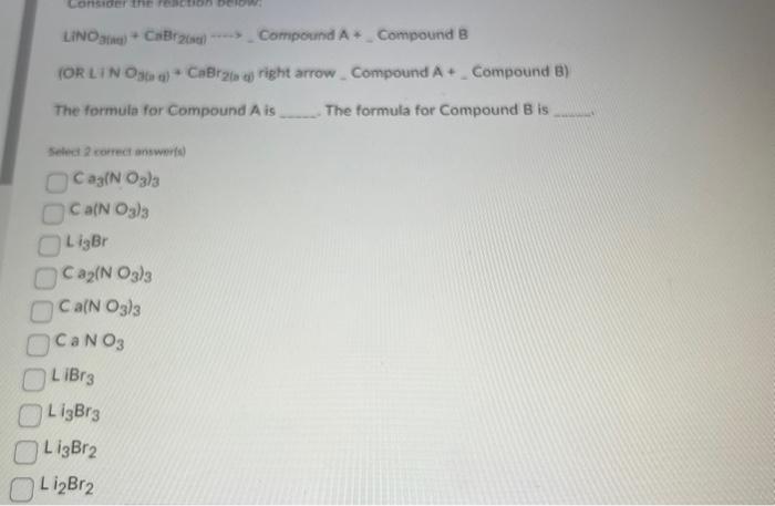 Solved The formula for Compound A is The formula for | Chegg.com