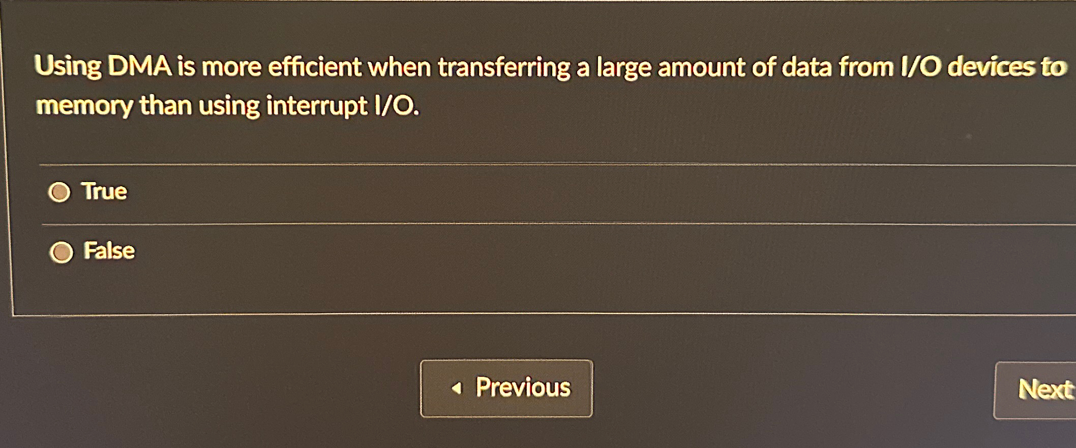 Solved Using DMA is more efficient when transferring a large | Chegg.com