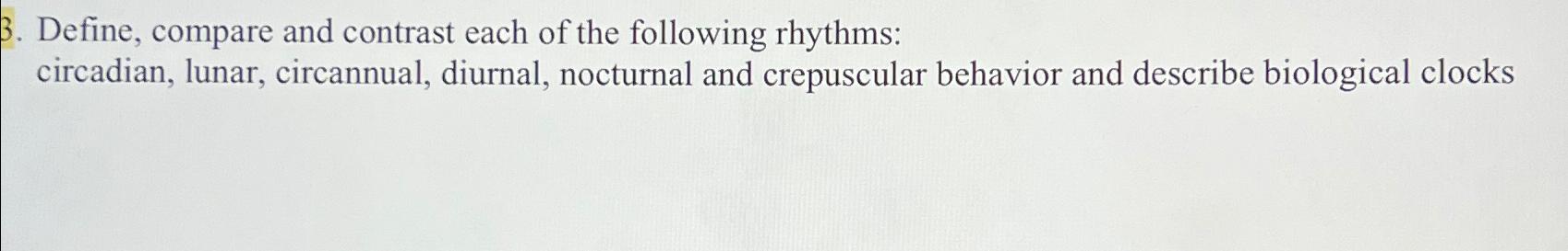 Solved Define, compare and contrast each of the following | Chegg.com