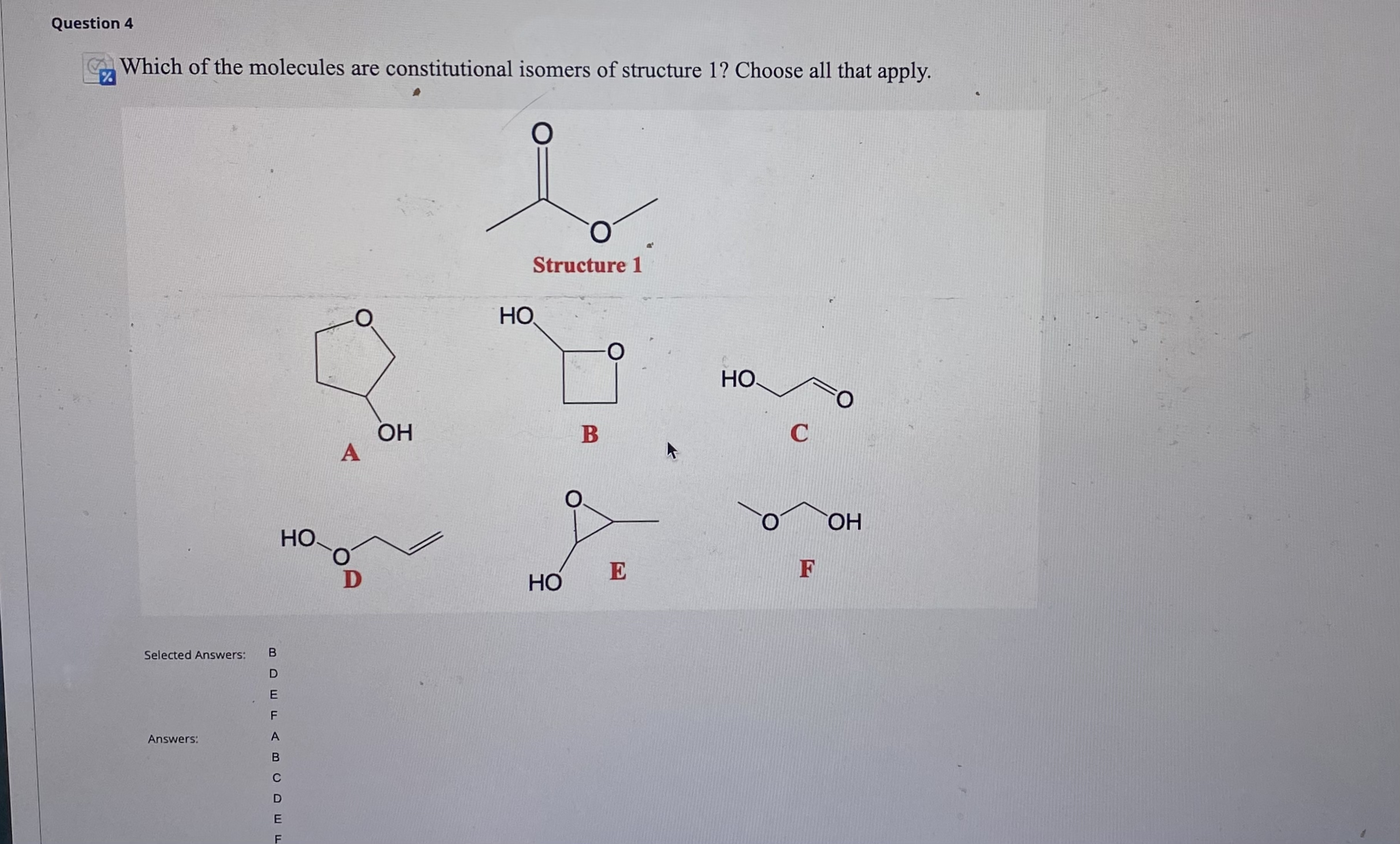 Solved Which of the molecules are constitutional isomers of | Chegg.com