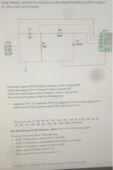 Solved Using Multisim, construct the circuit shown below | Chegg.com