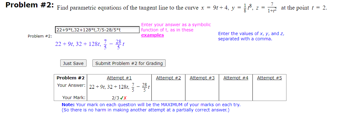 Solved Problem # 2: Find parametric equations of the tangent | Chegg.com