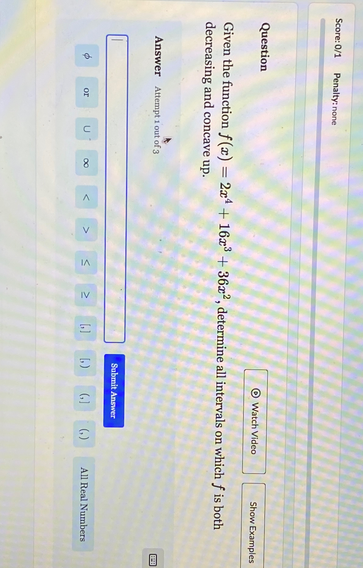 Solved QuestionGiven the function f(x)=2x4+16x3+36x2, | Chegg.com