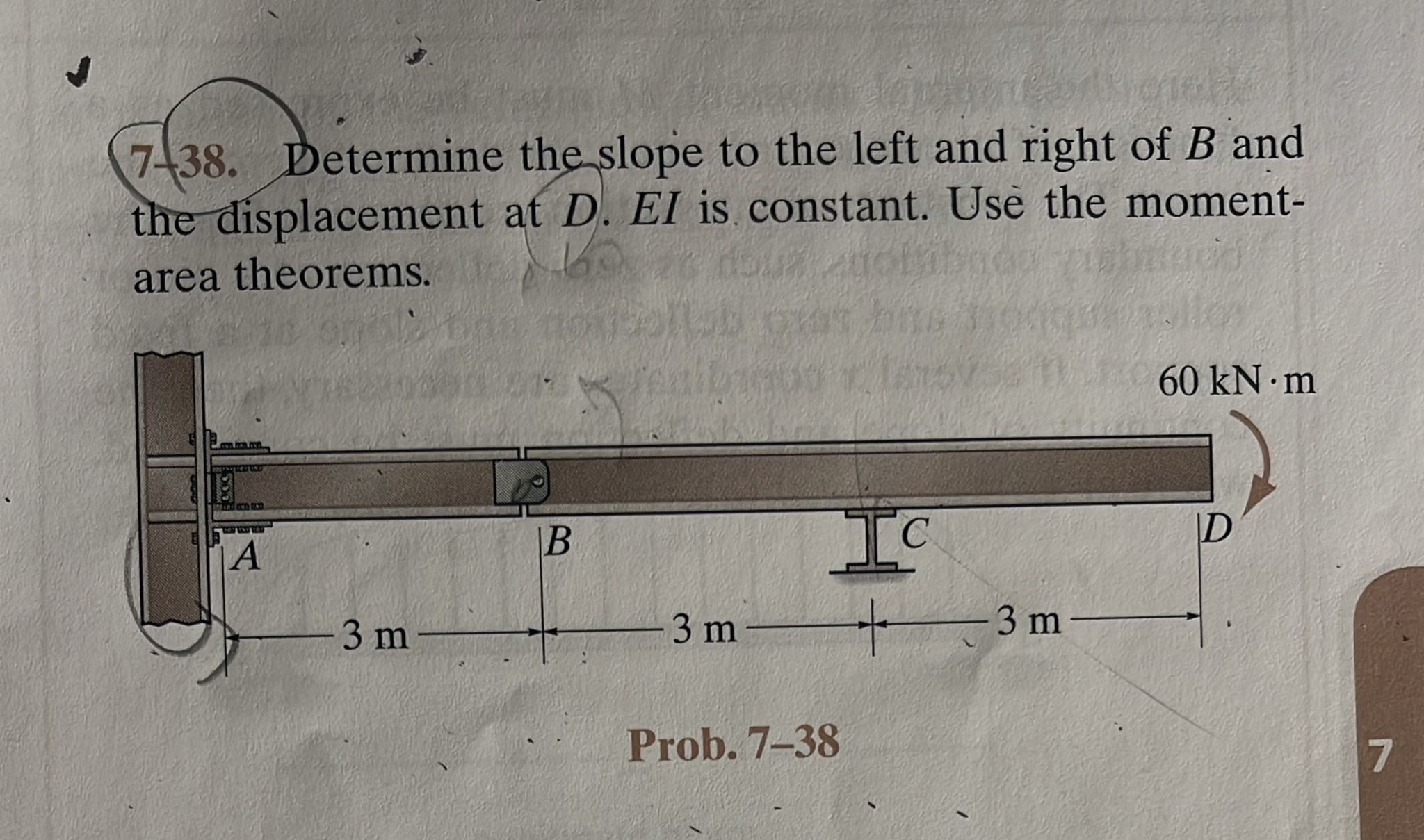 Solved 7-38. ﻿Determine the slope to the left and right of | Chegg.com