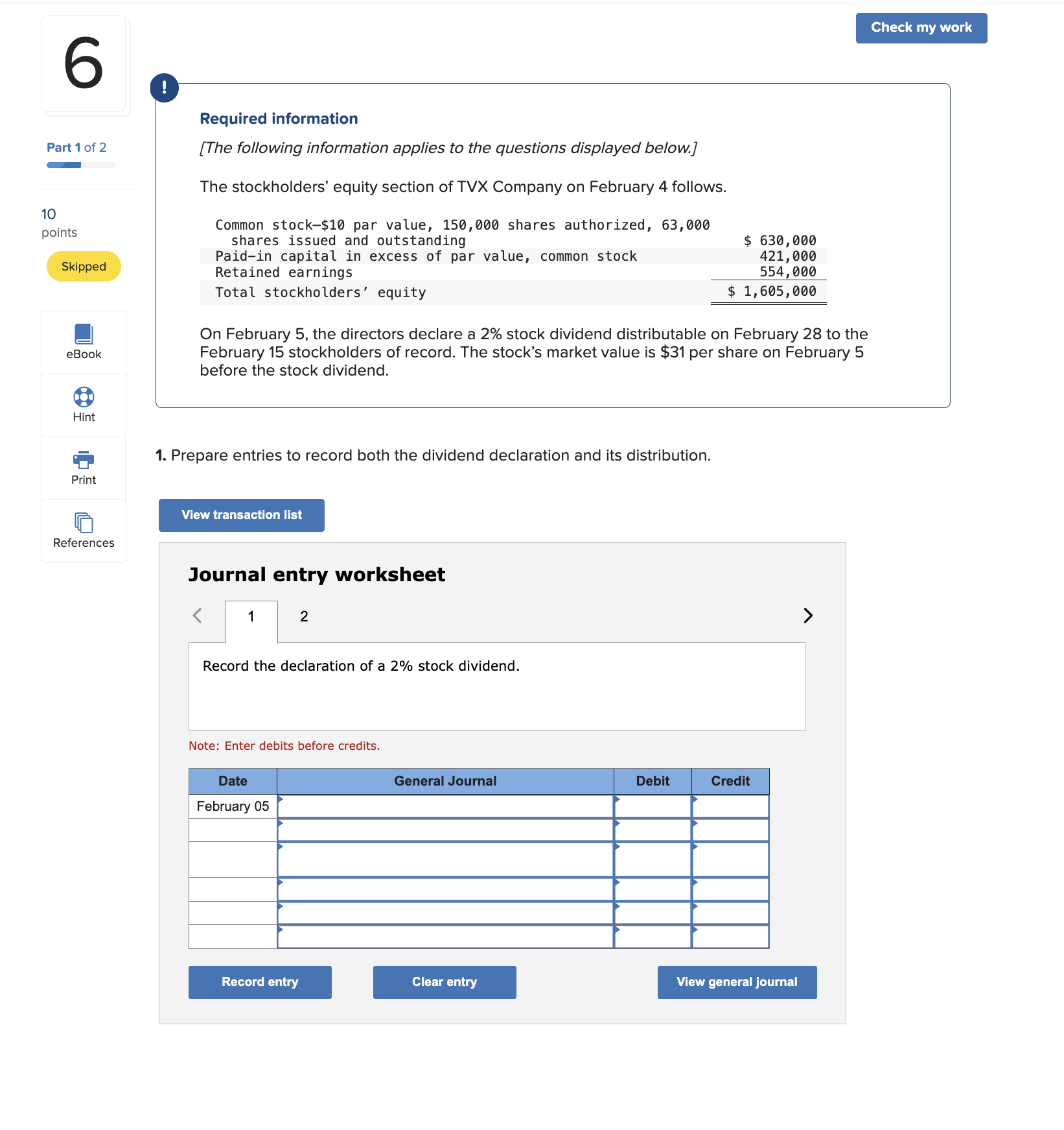 Solved Required information[The following information | Chegg.com