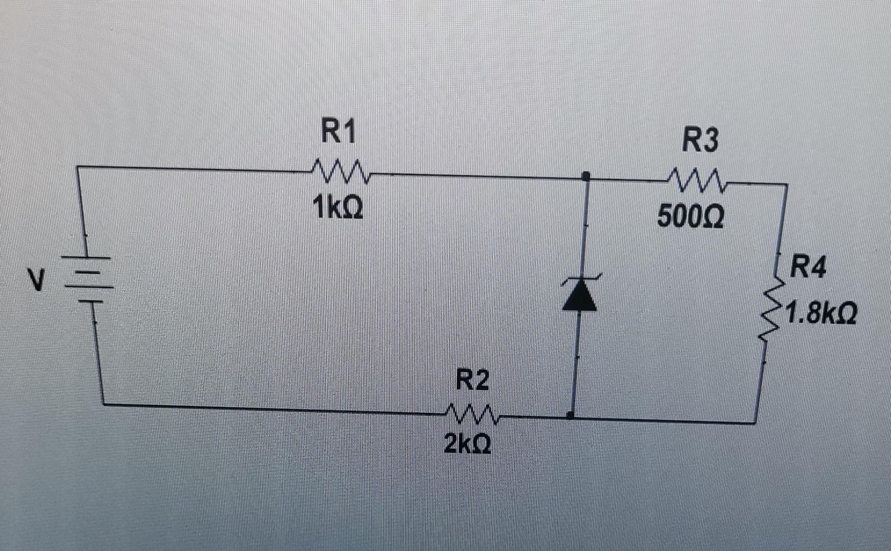Solved In the circuit shown, the zener voltage is 16V, the | Chegg.com