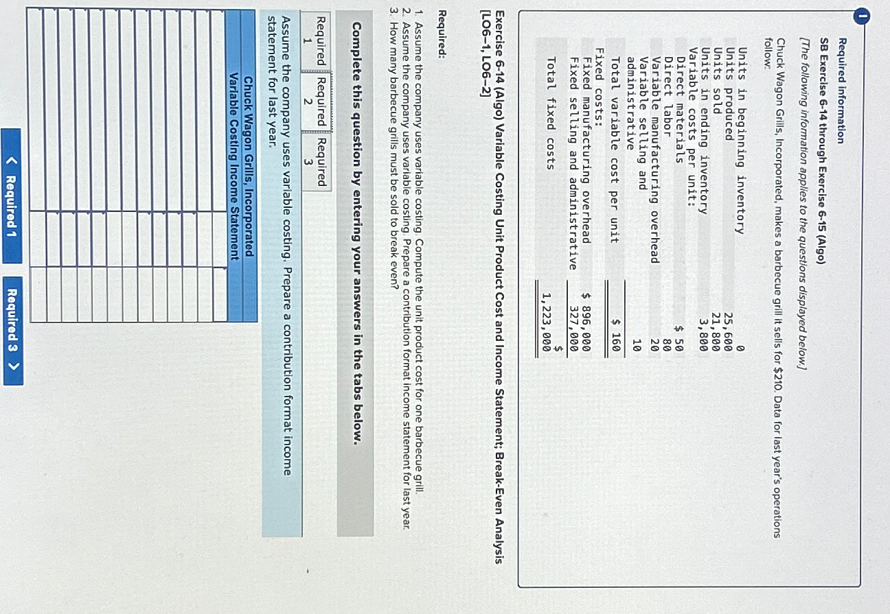 Solved (1)Required informationSB Exercise 6-14 ﻿through | Chegg.com