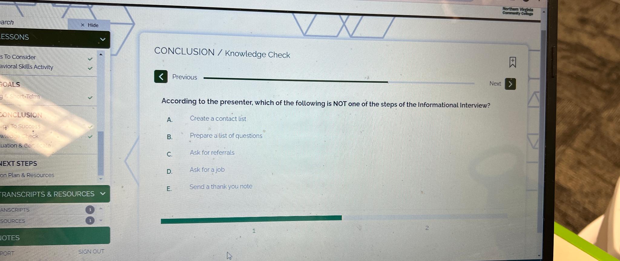 Solved CONCLUSION / ﻿Knowledge CheckPreviousNextAccording to | Chegg.com