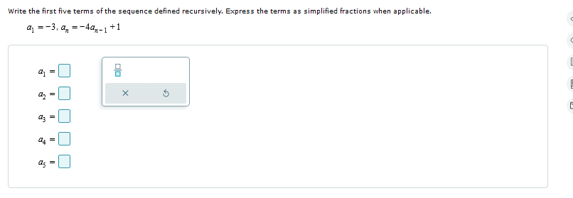 Solved Write the first five terms of the sequence defined | Chegg.com
