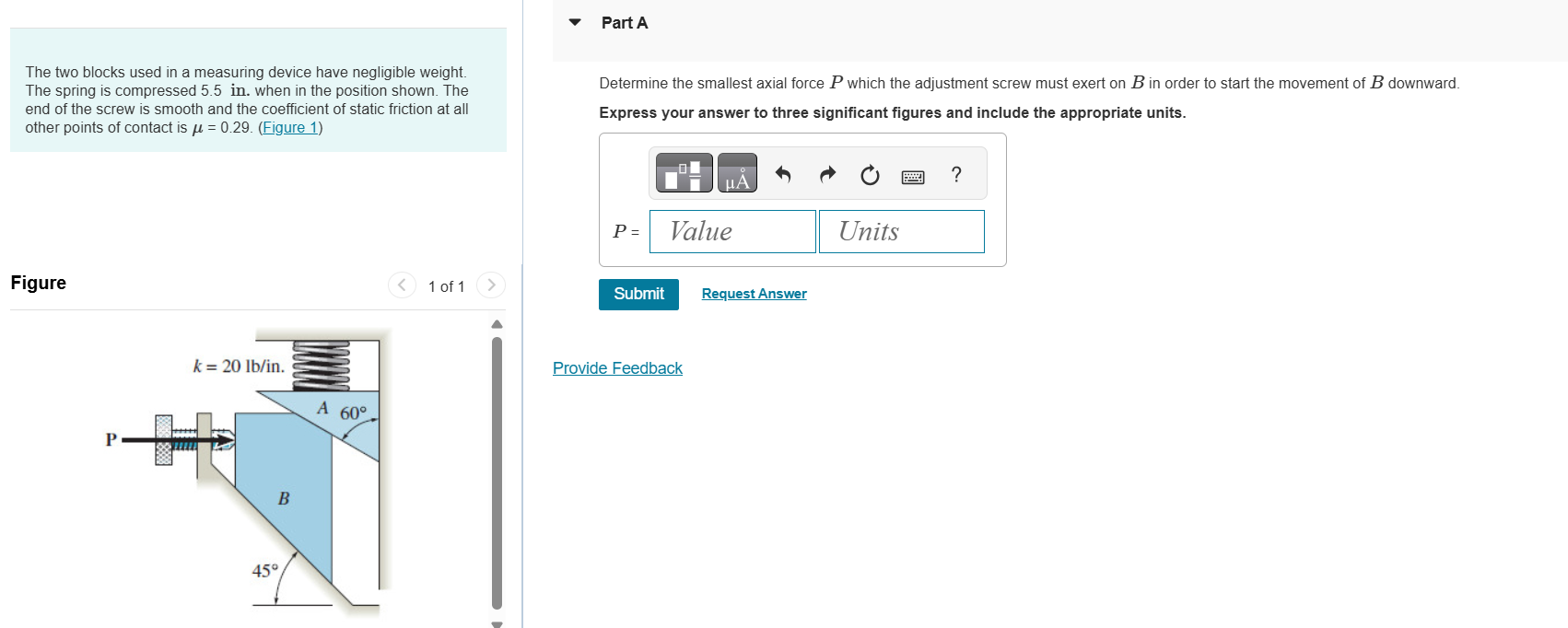 Solved Part A The two blocks used in a measuring device have | Chegg.com