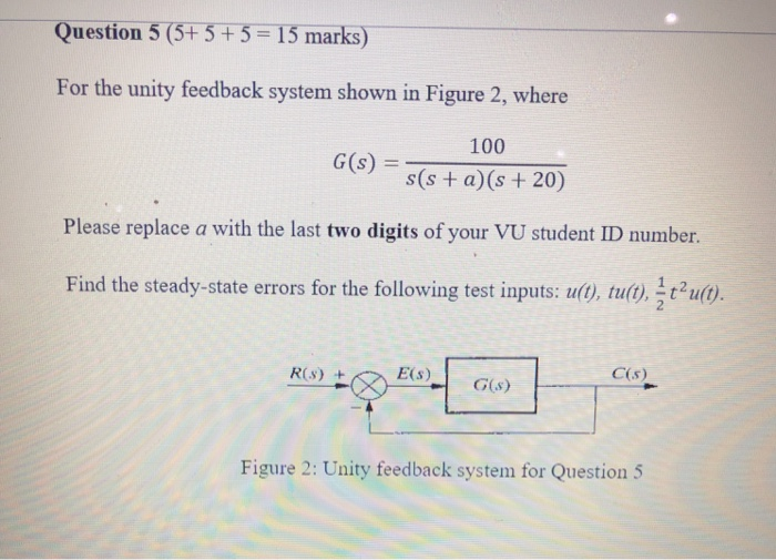 Solved Question 5 (5+ 5 + 5 = 15 marks) For the unity | Chegg.com
