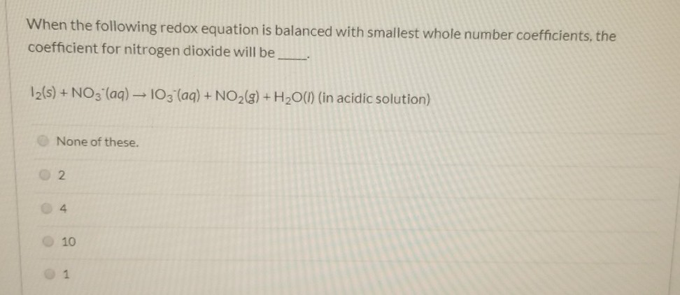 Solved Consider the following balanced redox reaction 3 | Chegg.com