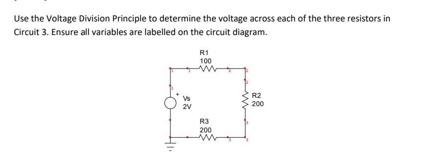 Solved Use the Voltage Division Principle to determine the | Chegg.com