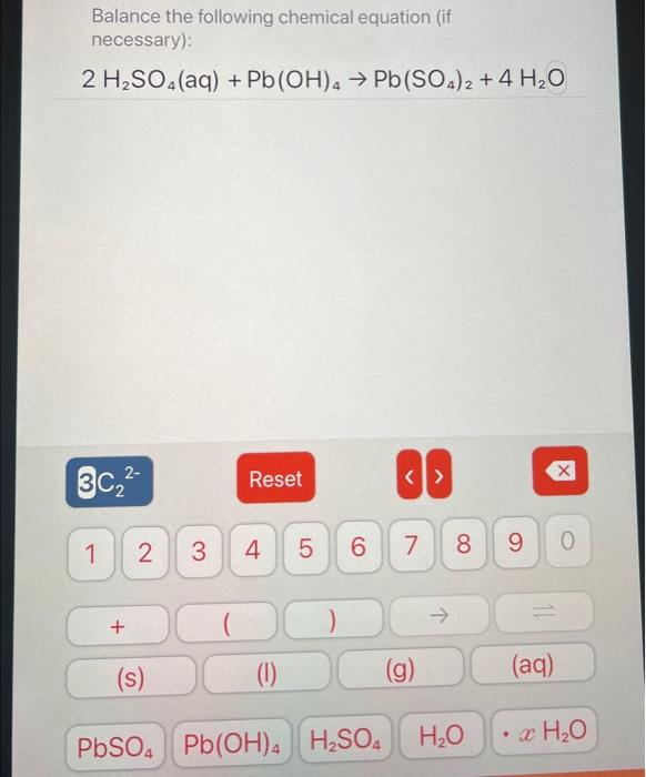 Solved Balance the following chemical equation (if | Chegg.com