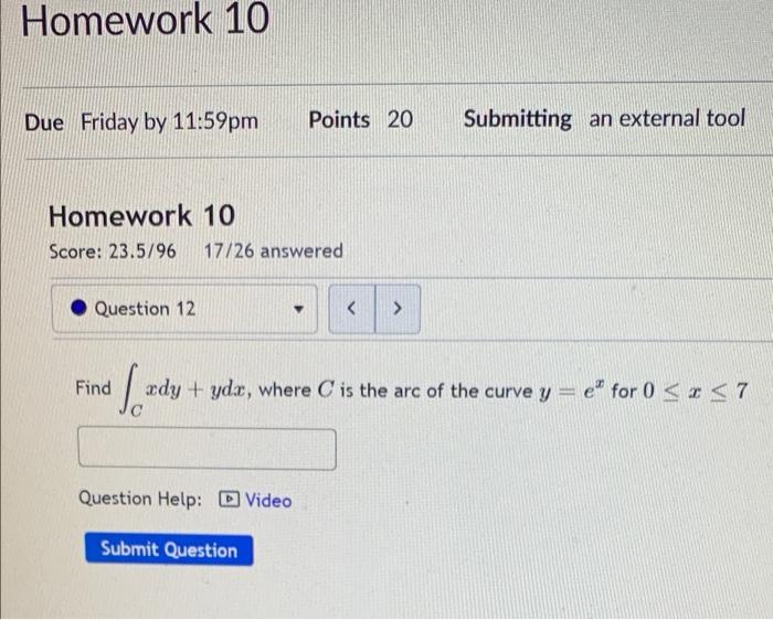 Solved Homework 10 Due Friday by 11:59pm Submitting an | Chegg.com