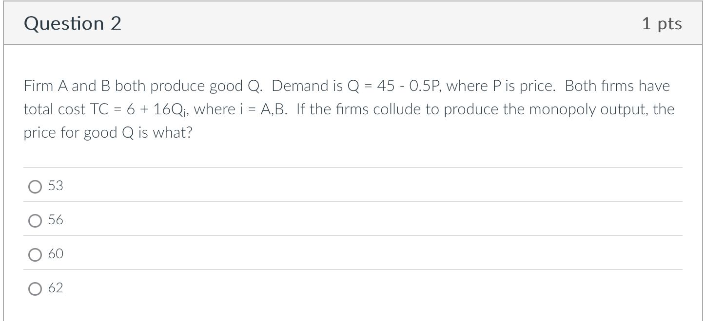 Solved by an EXPERT Question 21 ﻿ptsFirm A and B ﻿both produce good Q. | Chegg.com