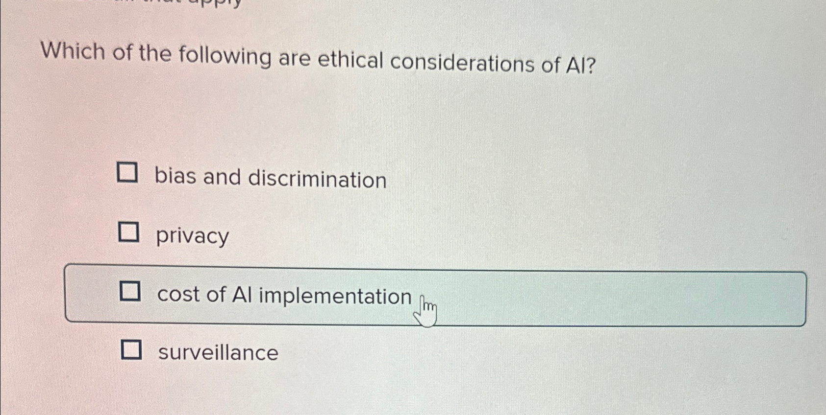 Solved Which of the following are ethical considerations of | Chegg.com