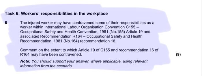 Solved Workers’ responsibilities in the workplace6 The | Chegg.com