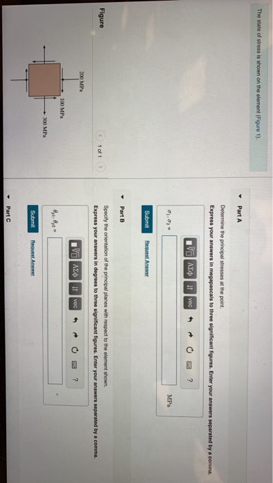 Solved The state of stress is shown on the element (Figure | Chegg.com