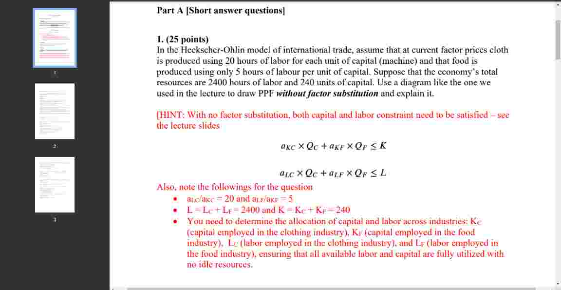 Answer the questions using any graphs, equation, ect. | Chegg.com