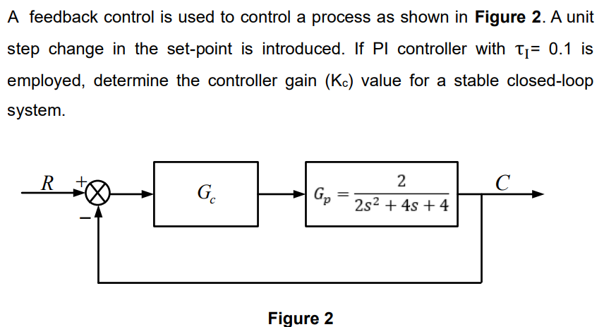 Solved A feedback control is used to control a process as | Chegg.com