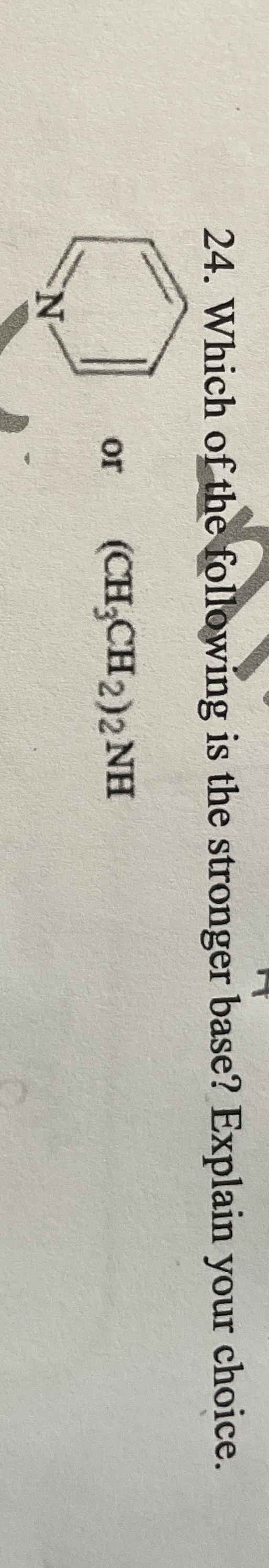 Solved Which of the following is the stronger base? Explain | Chegg.com