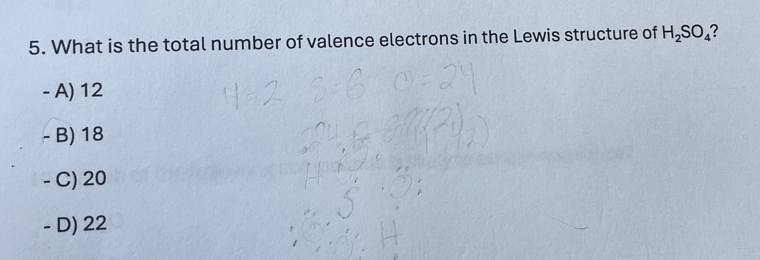 Solved What is the total number of valence electrons in the | Chegg.com