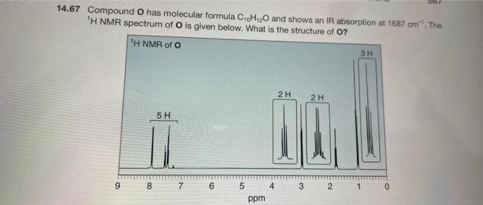 Solved 4.67 Compound O has molecular formula C10H12O and | Chegg.com