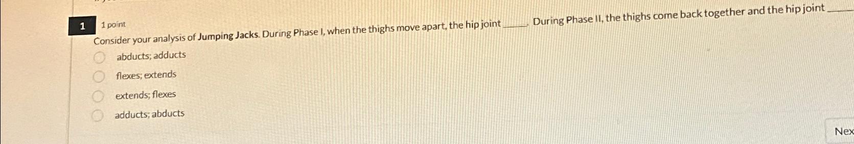 Solved 11 ﻿pointConsider your analysis of Jumping Jacks. | Chegg.com