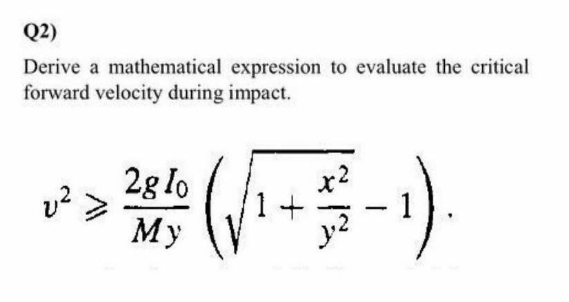 Solved Q2) Derive a mathematical expression to evaluate the | Chegg.com