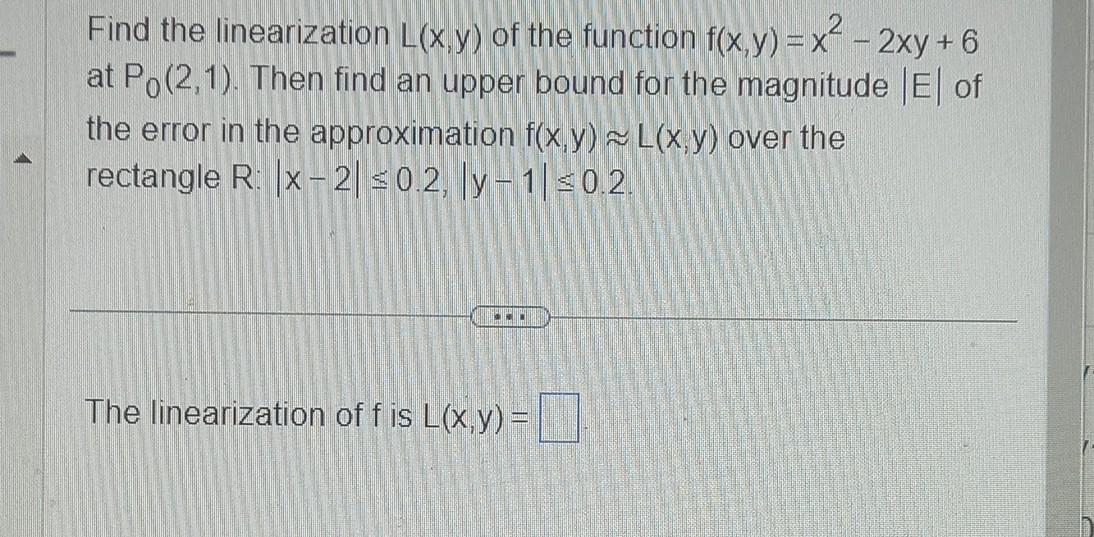 Solved Find the linearization L(x,y) of the function | Chegg.com