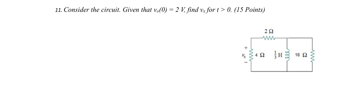 Solved Consider the circuit. Given that vo(0)=2V, ﻿find vx | Chegg.com