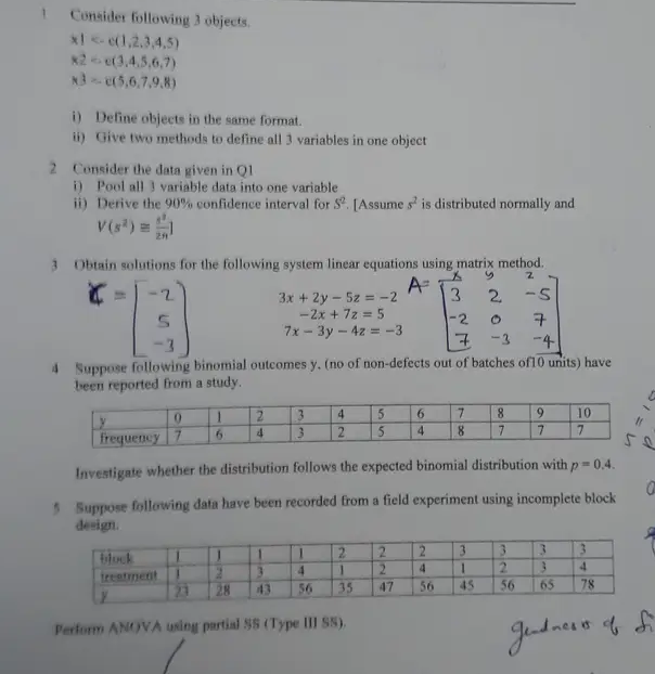 Solved 1 Conaider following 3 objects. | Chegg.com