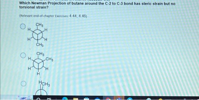 Which Newman Projection of butane around the C−2 to | Chegg.com