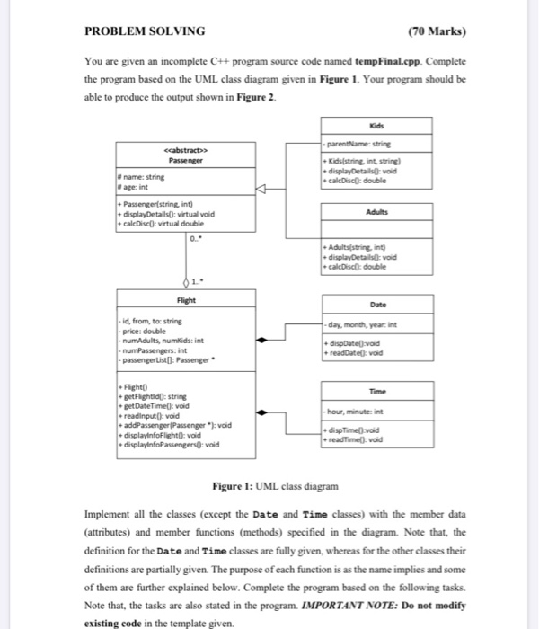 Solved PROBLEM SOLVING (70 Marks) You are given an | Chegg.com
