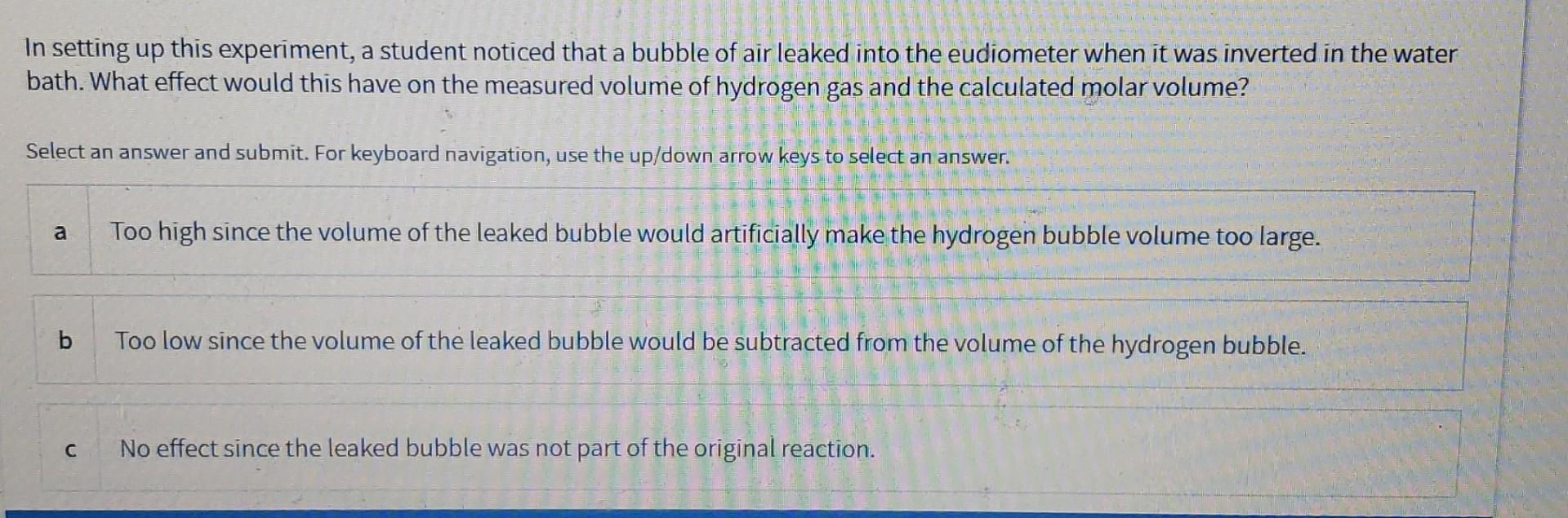 Solved In setting up this experiment, a student noticed that | Chegg.com