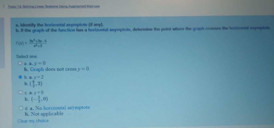 Solved Topic 14: Solving Linear Systems Using Augmented | Chegg.com