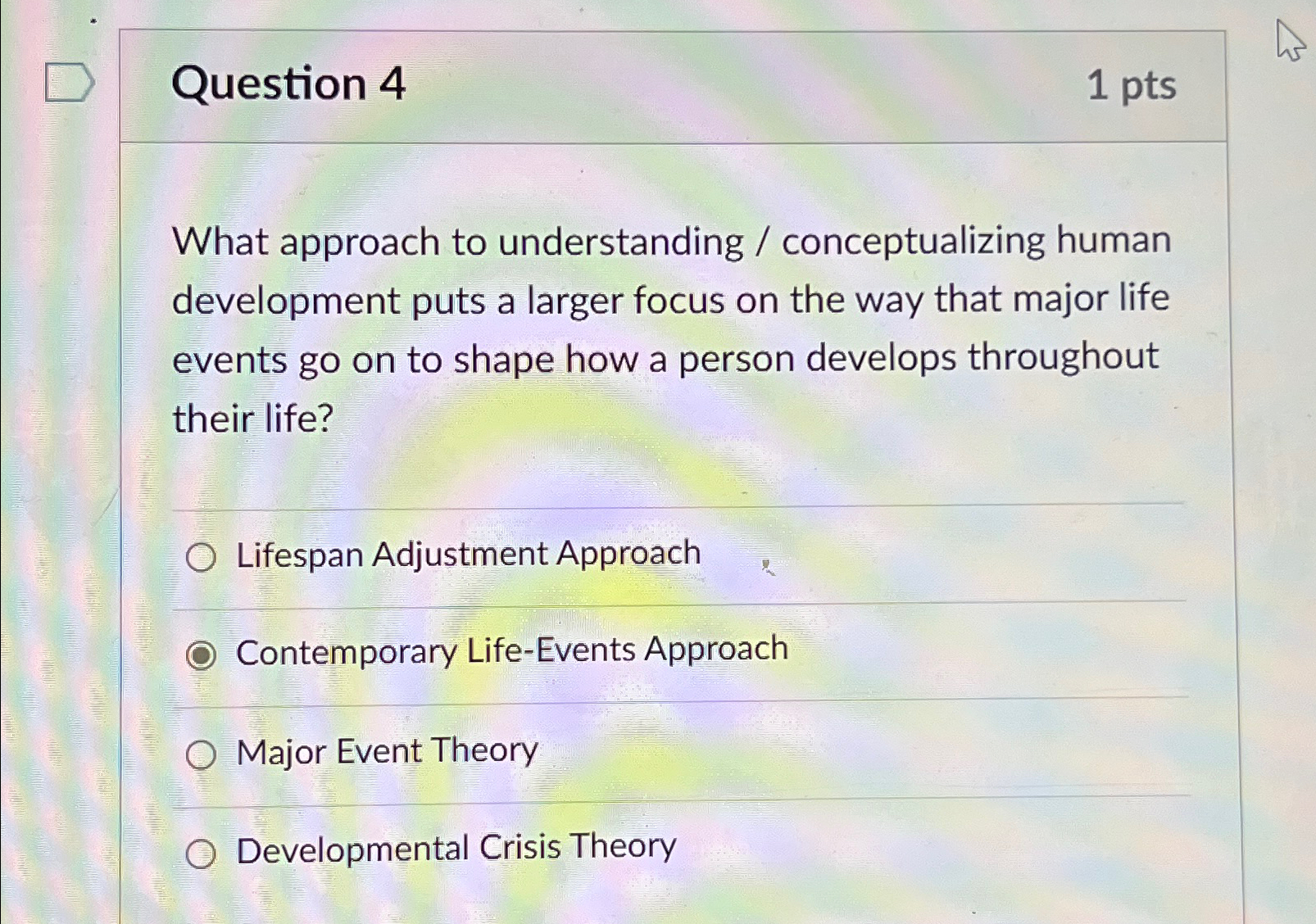 Solved Question 41ptsWhat approach to understanding / | Chegg.com