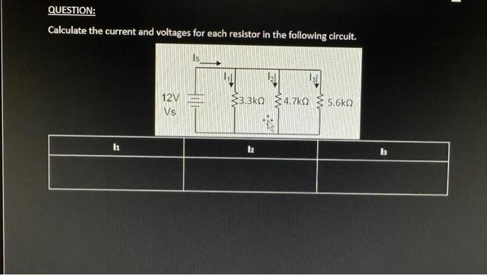 Solved Calculate the current and voltages for each resistor | Chegg.com