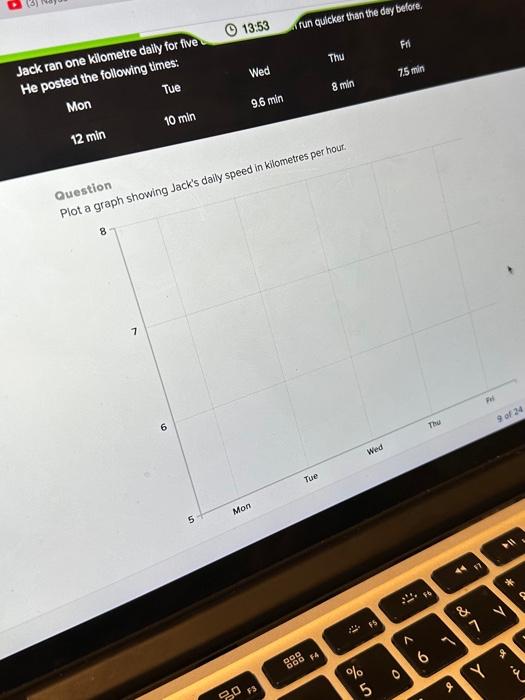 Solved Question plot a graph showing Jack's dally speed in | Chegg.com
