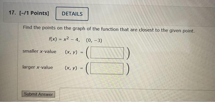 Solved Find the points on the graph of the function that are | Chegg.com