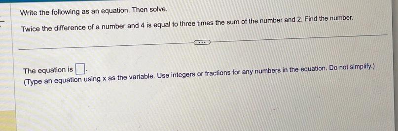 Solved Write the following as an equation. Then solve.Twice | Chegg.com