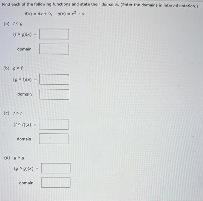 Solved Find each of the following functions and state their | Chegg.com