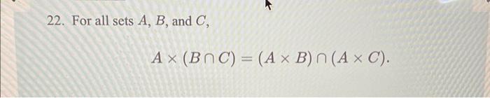 Solved 18. For all sets A and B, if A C B then B° C 49 22. | Chegg.com