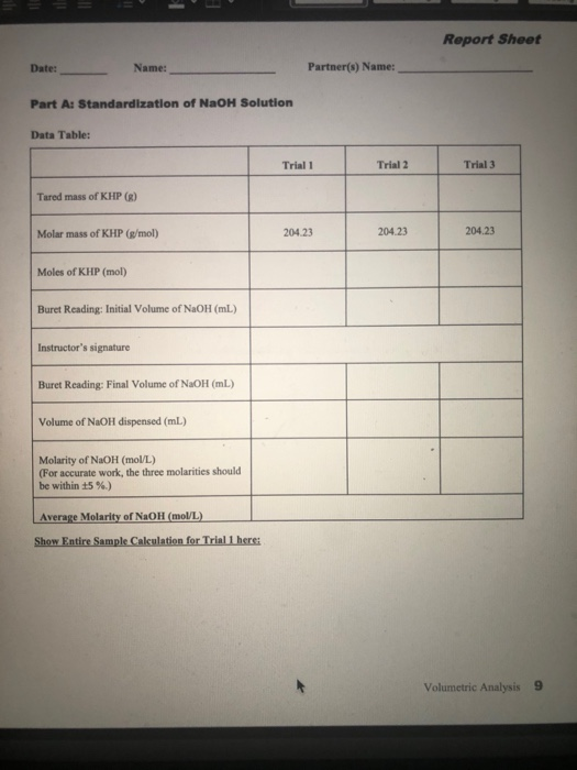 Solved Report Sheet Date: Name: Partner(s) Name: Part A: | Chegg.com